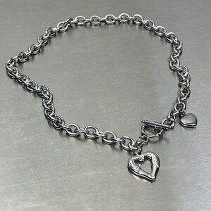 Jewelry | 925 Silver Filled Heart Love Angel Wings Pendant Chain Toggle ...
